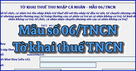 Mẫu 06/TNCN Tờ khai thuế TNCN từ chuyển nhượng vốn theo TT 80